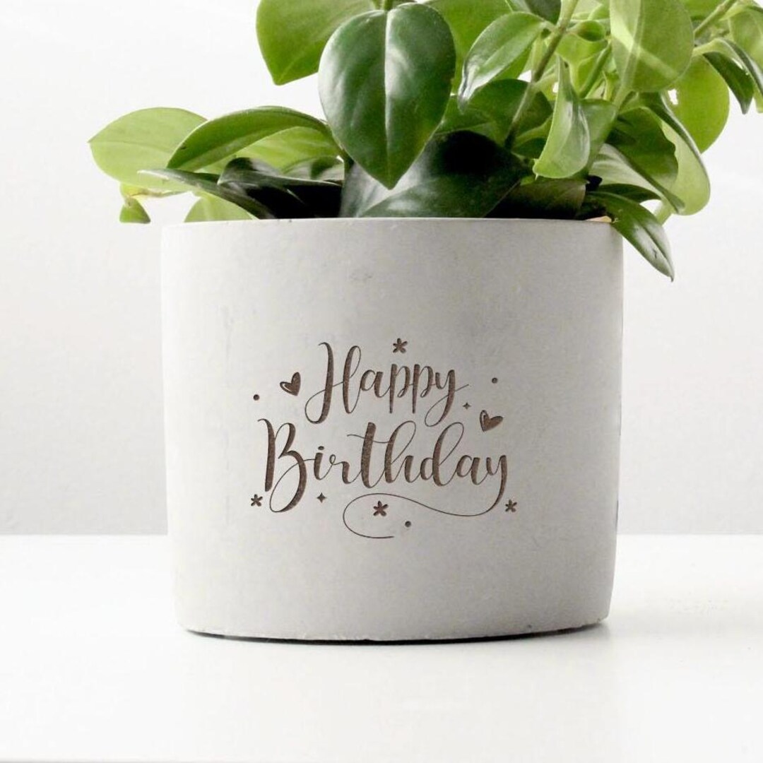Happy Birthday Planter Pot, Personalized Birthday Gifts, Plant Lover ...