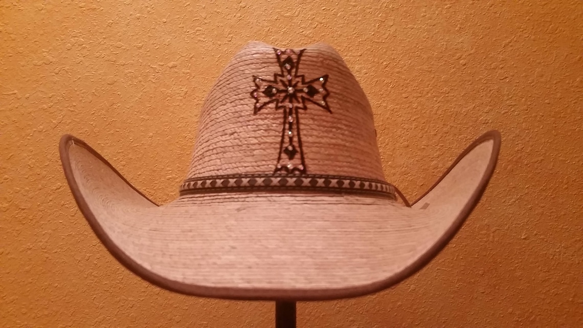 Wedding Cowboy Hat - Cross, Bridal Hat, Country Western Rustic Shabby ...