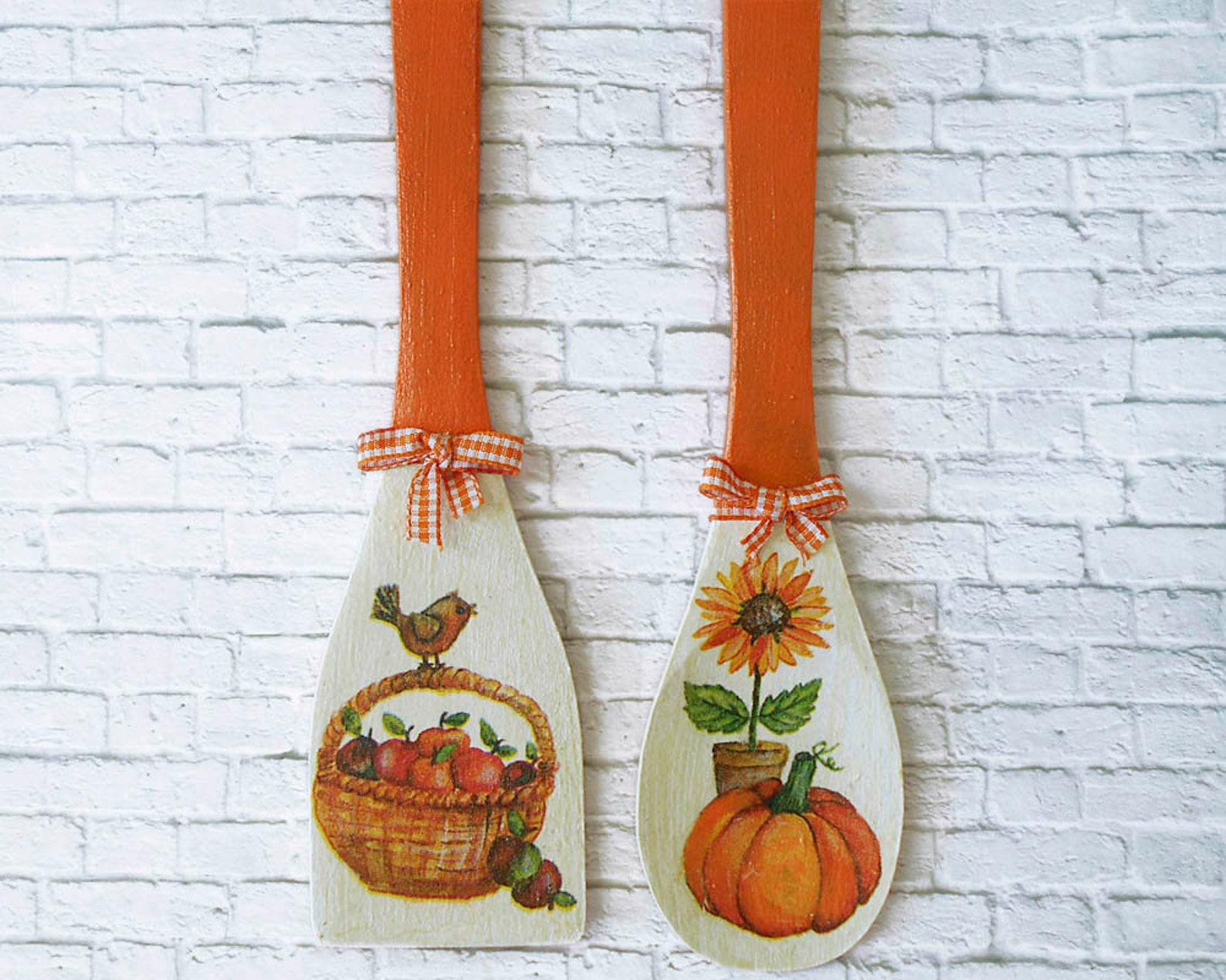 Thanksgiving Ideas Autumn Decor Wooden Spoons Sunflower Decor ...