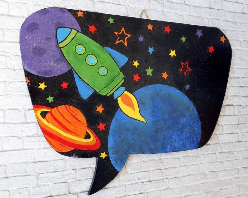 Space Nursery Decor Playroom Sign Rocket Ship Decor Boys Room Sign ...
