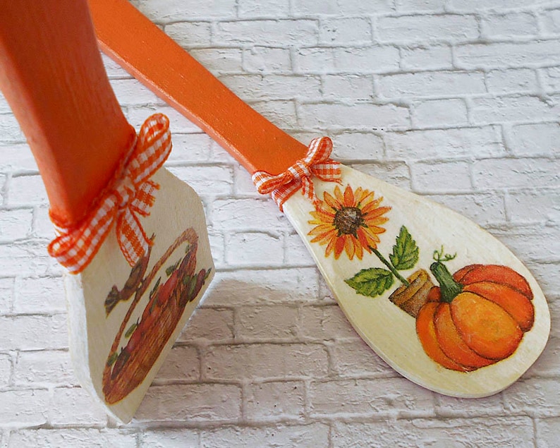 Thanksgiving Ideas Autumn Decor Wooden Spoons Sunflower Decor ...