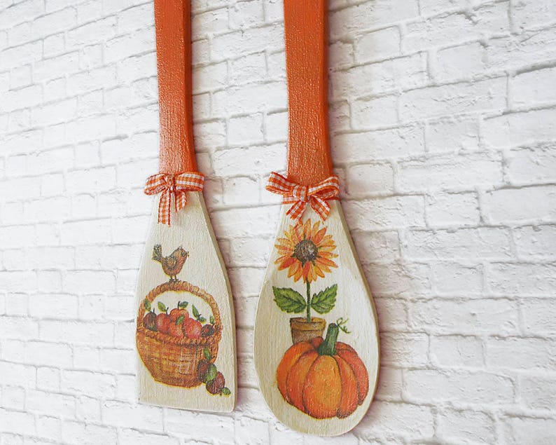 Thanksgiving Ideas Autumn Decor Wooden Spoons Sunflower Decor ...