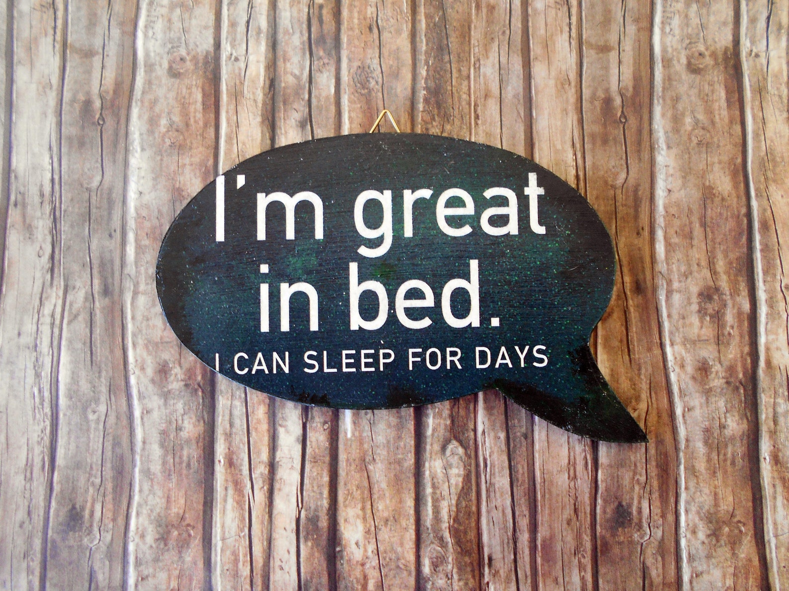 Funny Wood Sign - I'm Notable in Bed, Speech Bubble Decor - Etsy