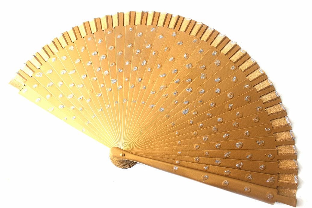 Hand fan fans silver-gold painted on both sides | Etsy