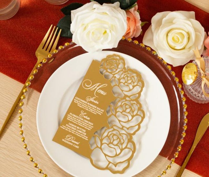 Custom Laser Cut Mirror Acrylic Menu Card With White Ink - Etsy