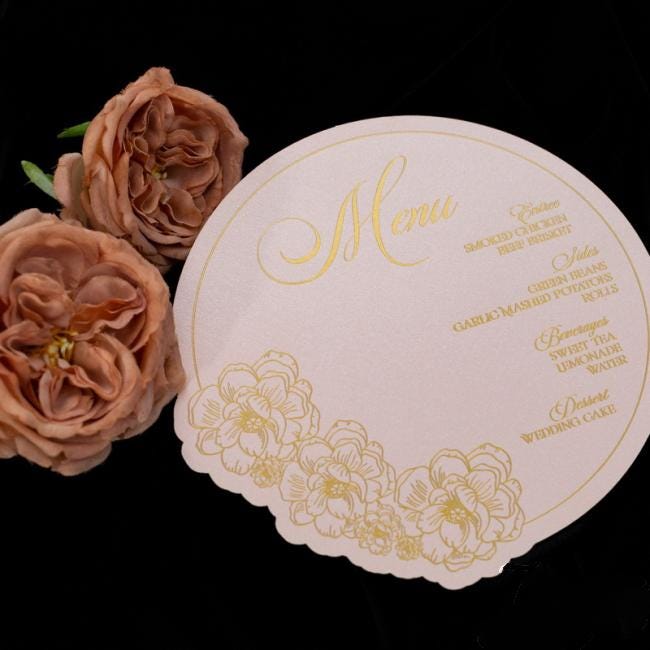 Fancy Shape Flat Menu Card - Etsy