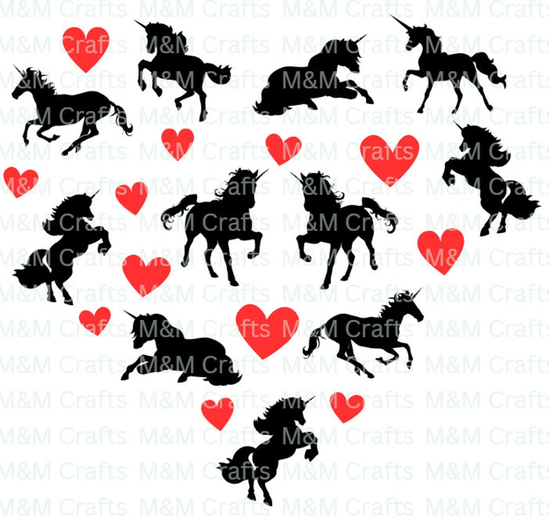 Unicorn Heart SVG for Crafters - Digital Download - Etsy