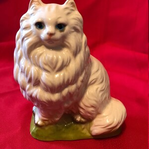 Long Haired White Cat Statue - Etsy