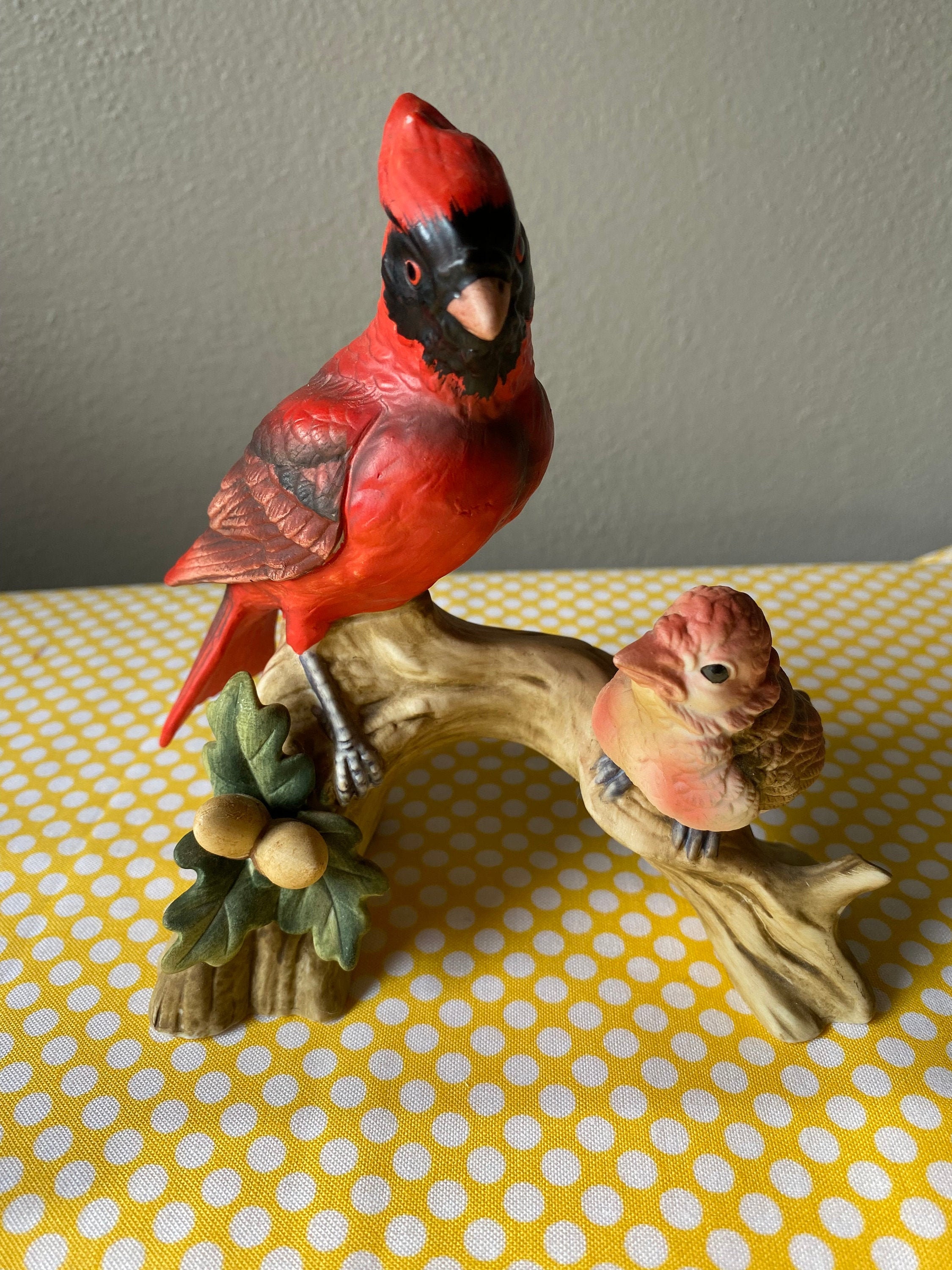 Lefton Male Cardinal With Chick - Etsy