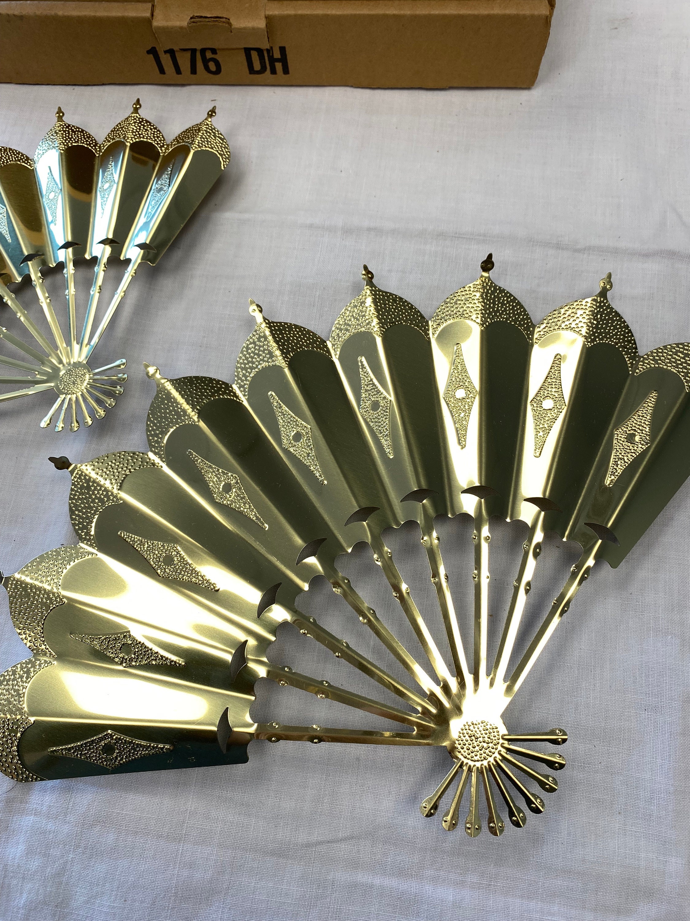 Home Interiors Brass Fans-set of 2 - Etsy