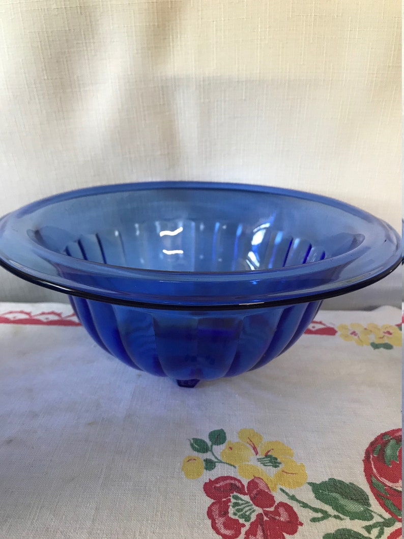 Hazel Atlas Cobalt Blue Pillar Optic Rib-set of 4 Mixing Bowls - Etsy