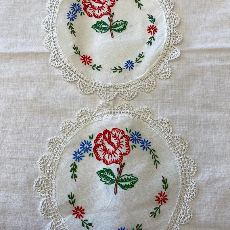 Embroidered Doily - Etsy