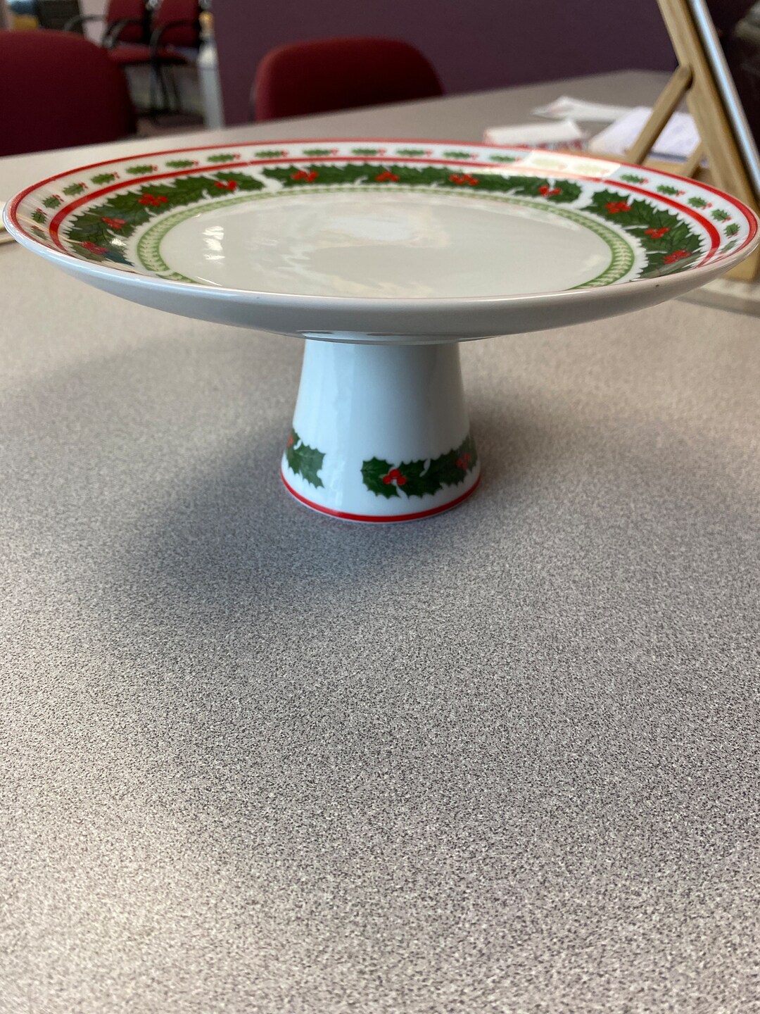 Christmas Holly Berry Pattern Candy Server With Pedestal - Etsy