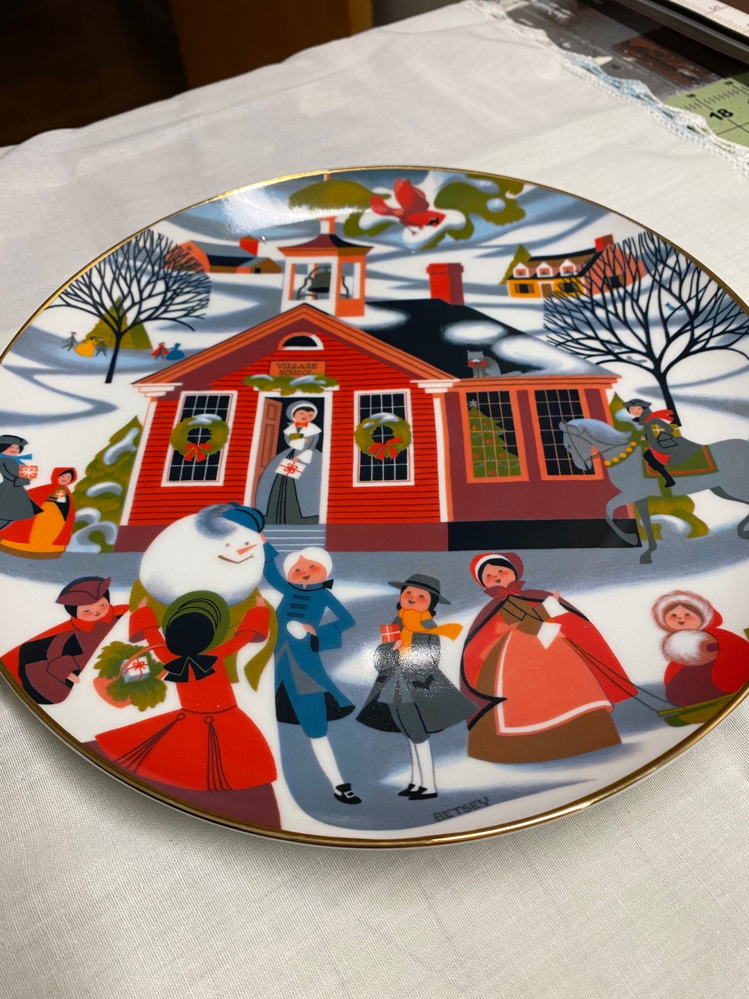Betsy Bates Second Edition Village School House Collector Plate - Etsy