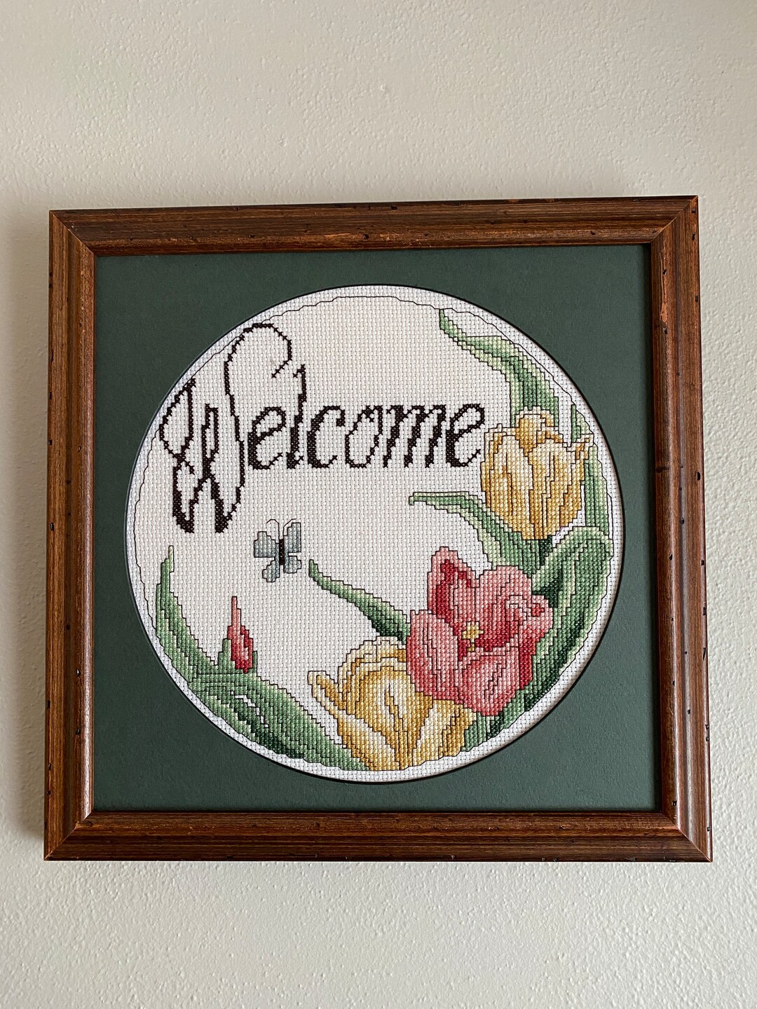 Finished and Framed Welcome Cross Stitch - Etsy