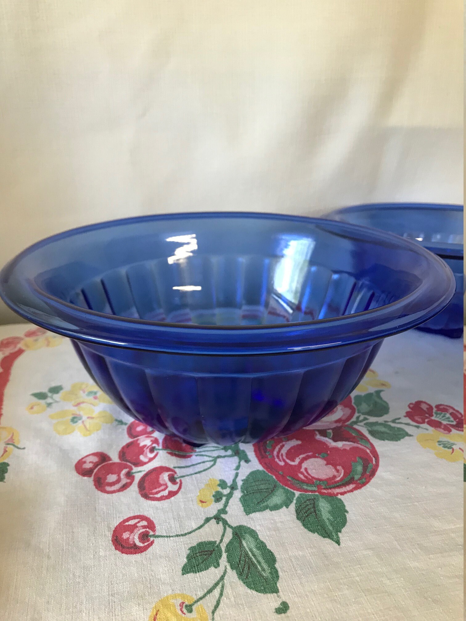 Hazel Atlas Cobalt Blue Pillar Optic Rib-set of 4 Mixing Bowls - Etsy