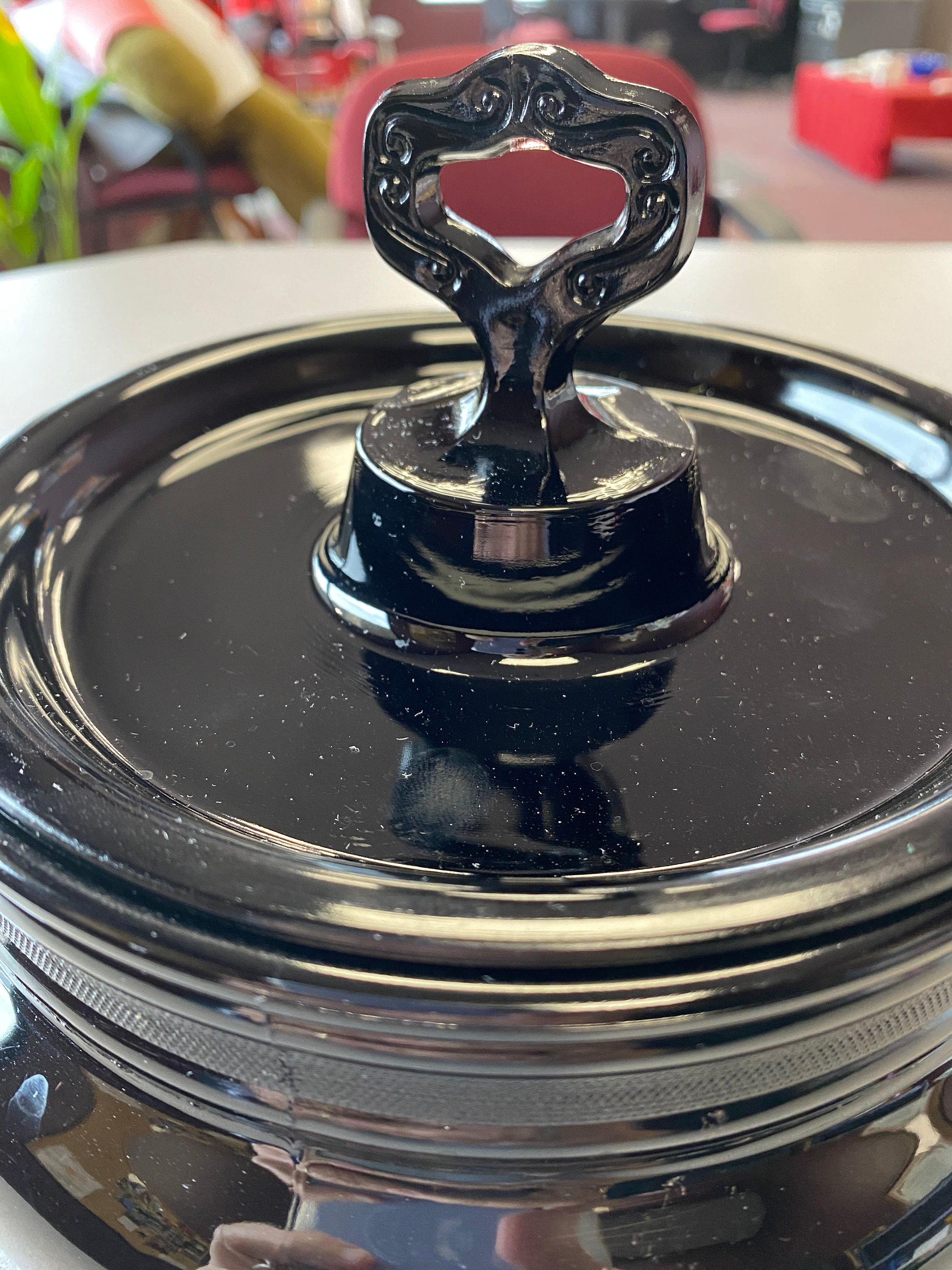 LE Smith 1930s Amethyst Depression Glass Bean Pot - Etsy