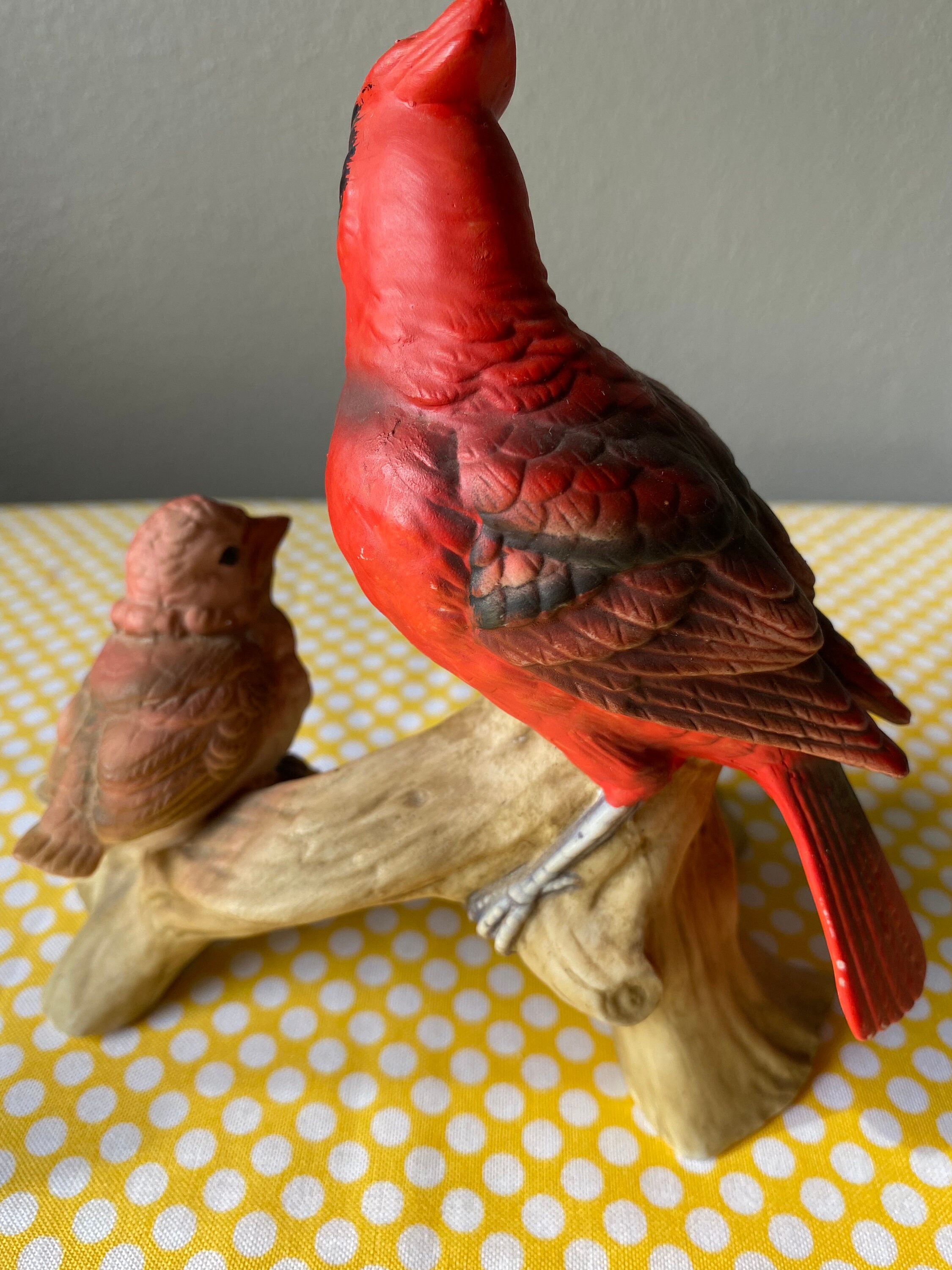 Lefton Male Cardinal With Chick - Etsy