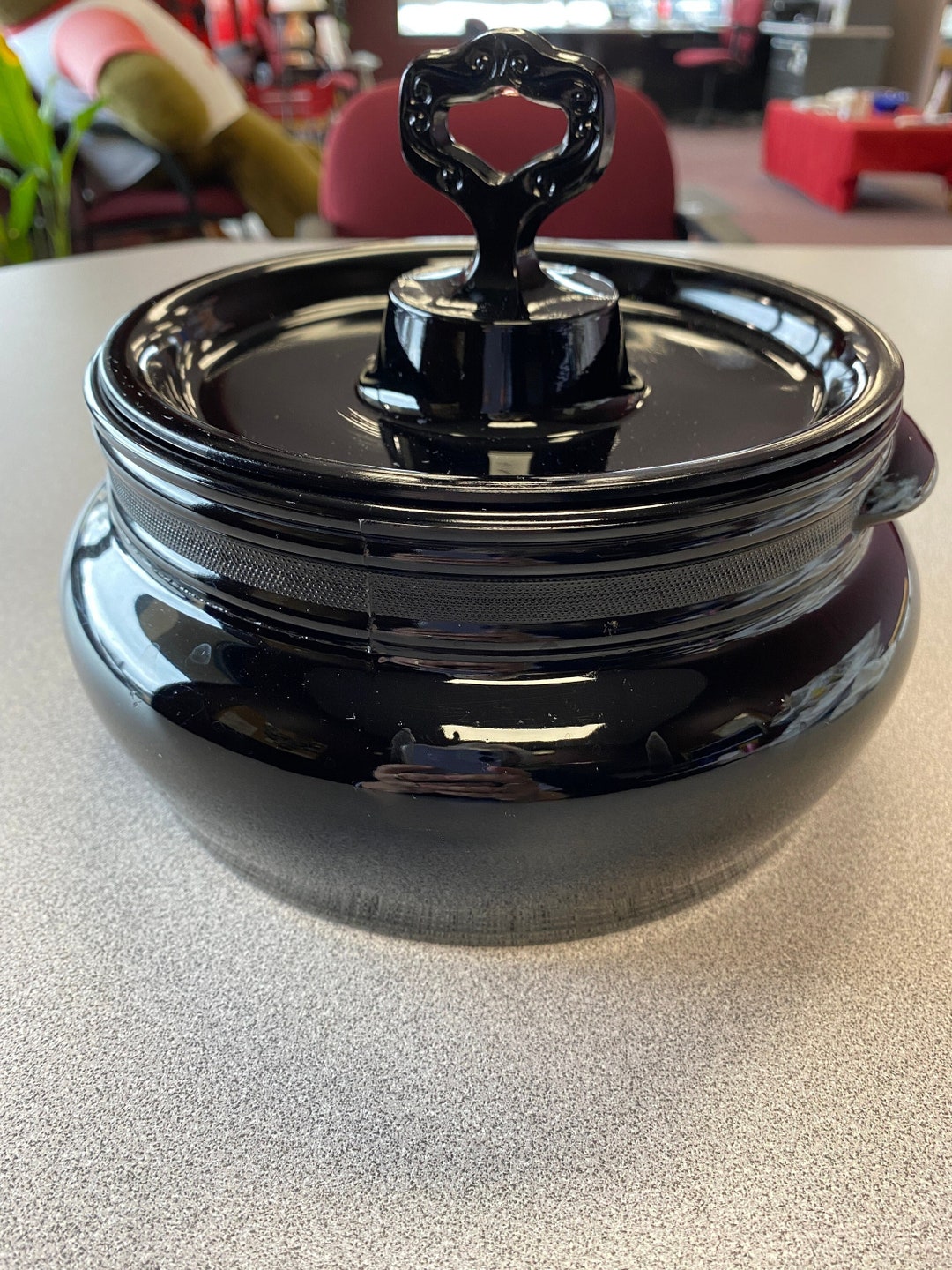 LE Smith 1930’s Amethyst Depression Glass Bean Pot - Etsy