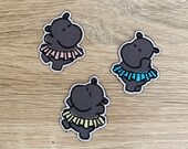 Set 3 Pc Hippo Ballet Patches Iron on Hippo Patches Patches - Etsy