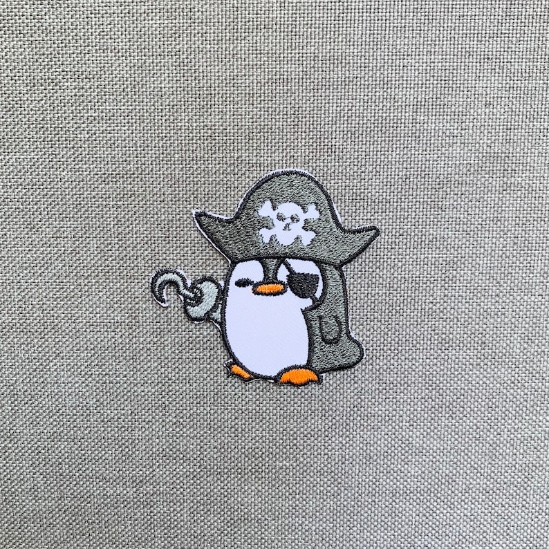 Pirate Penguin Patches Iron on Patches Penguin Iron on Patch - Etsy