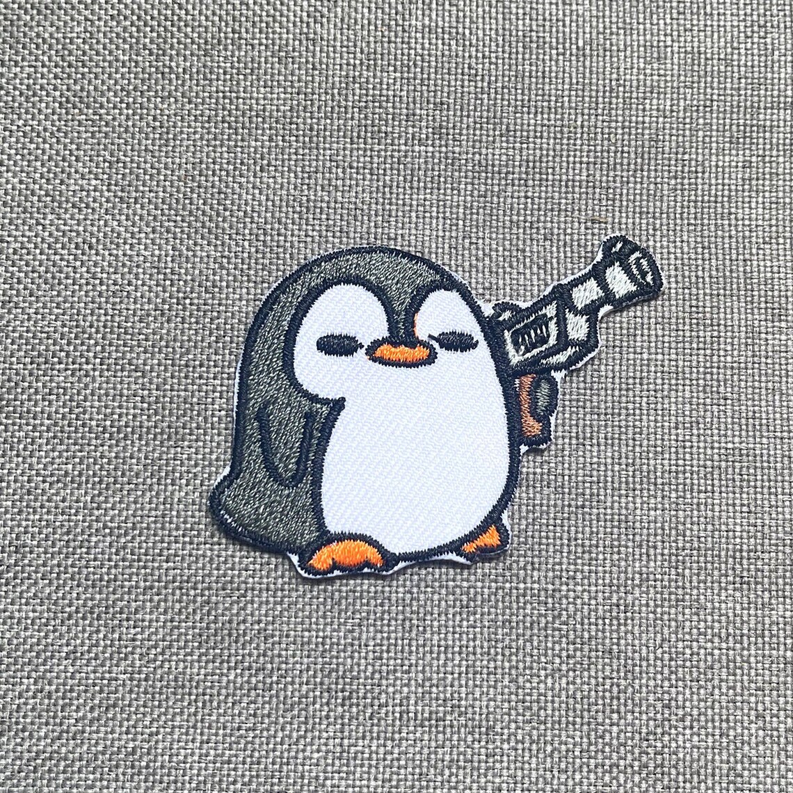 Penguin gun Patches iron on patches Penguin iron on patch | Etsy