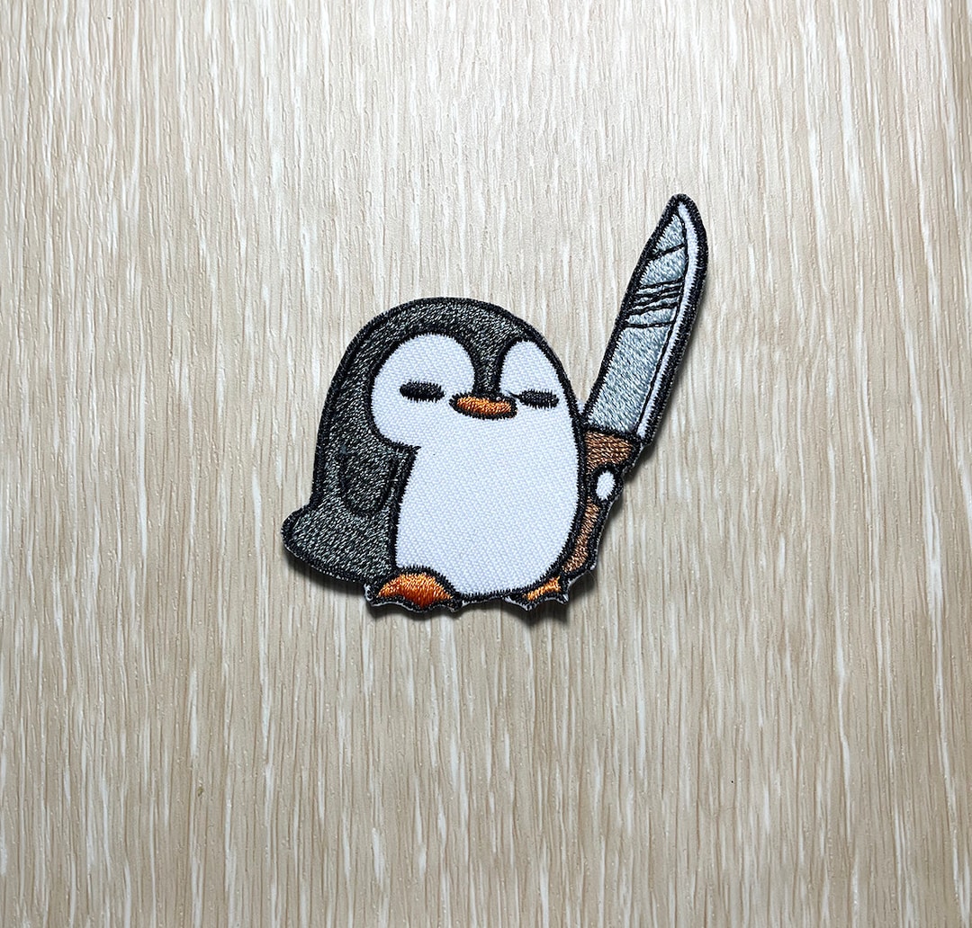 Knife Penguin Patches Iron on Patches Penguin Iron on Patch Patches for ...
