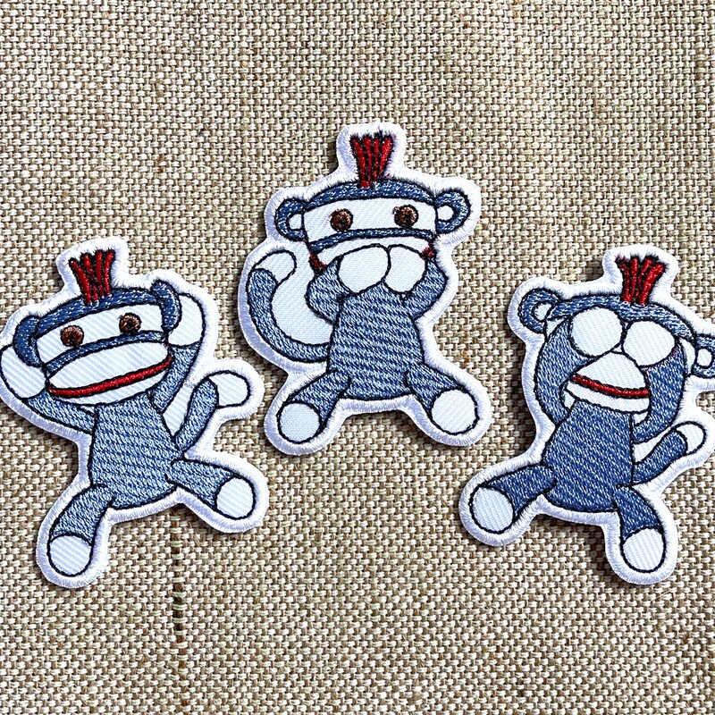 Monkey Patches Iron On - Etsy