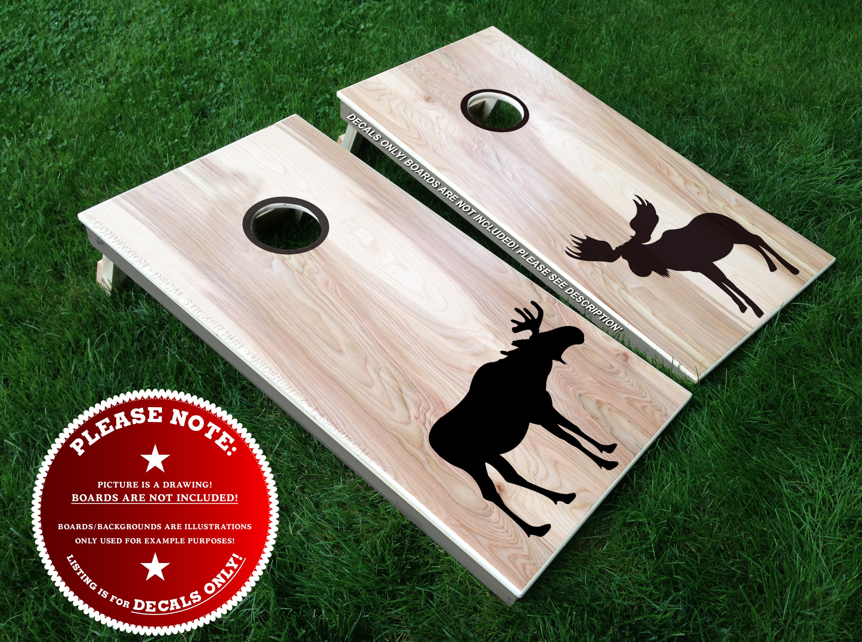 Moose Cornhole Board Decals Cornhole Decals 4PC Sticker | Etsy