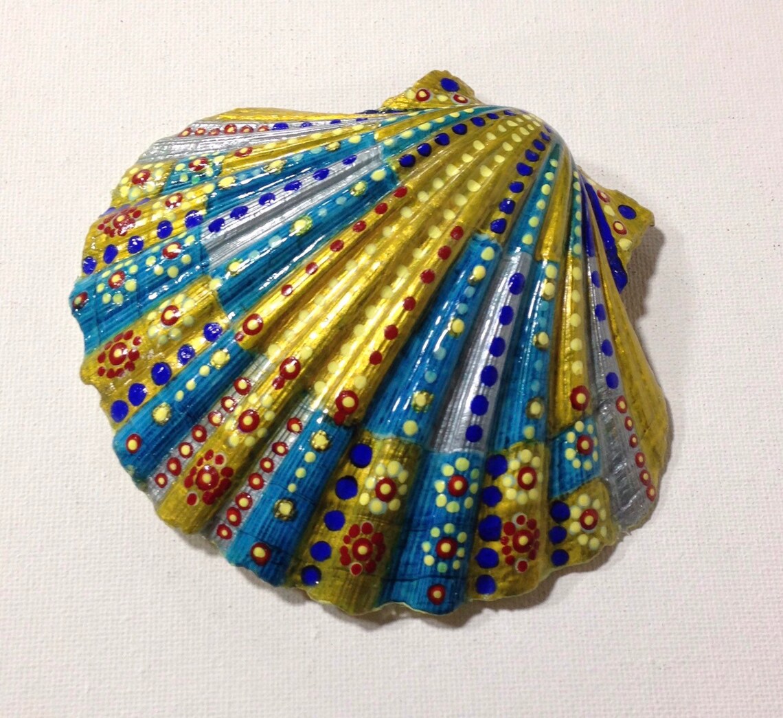 Hand Painted Ocean Shell Ready to Ship. | Etsy