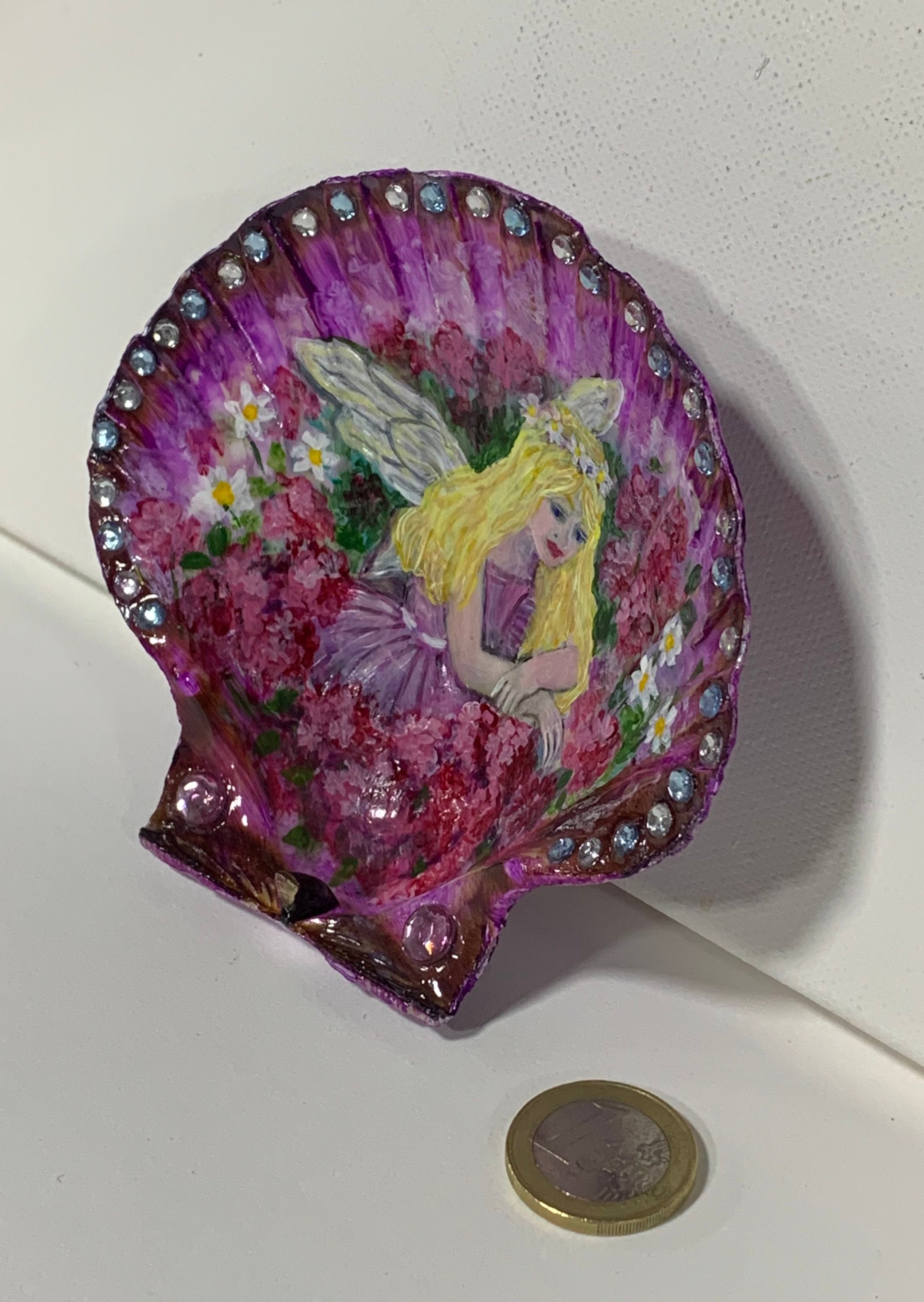 Hand Painted Scallop Shell With Fairy Decoupage | Etsy