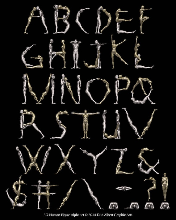 Alphabet Art ABC Poster Print Human Alphabet Word Play - Etsy