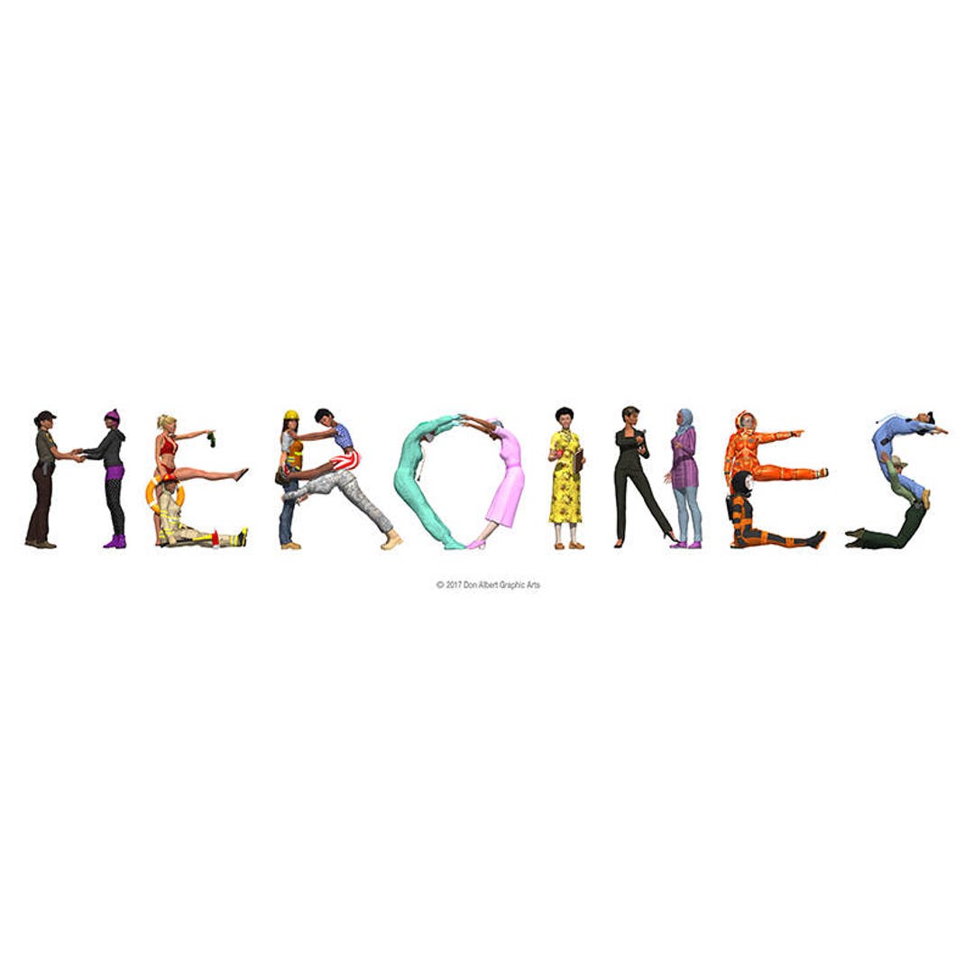 Héroïnes, Alphabet Print, Bannière Word, ABC, Catch Word, Sœur, Amie ...