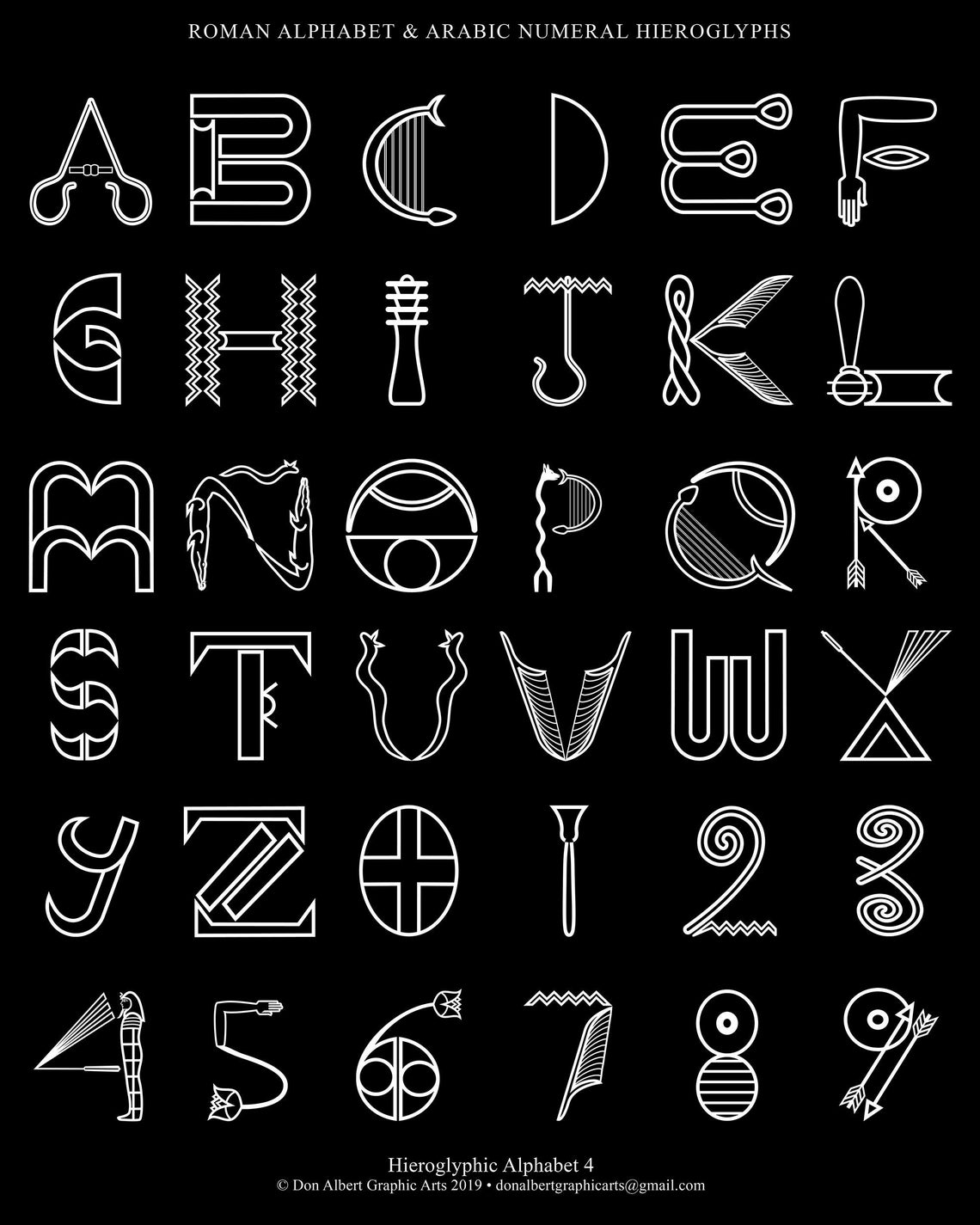 Roman Alphabet Hieroglyphics 4 - Etsy