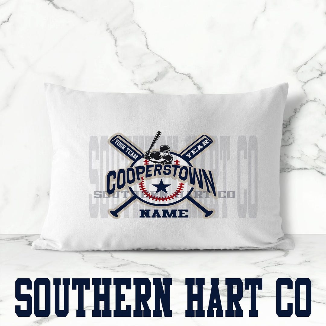 Custom Baseball Pillowcase, Cooperstown Team Gift, Personalized Name ...