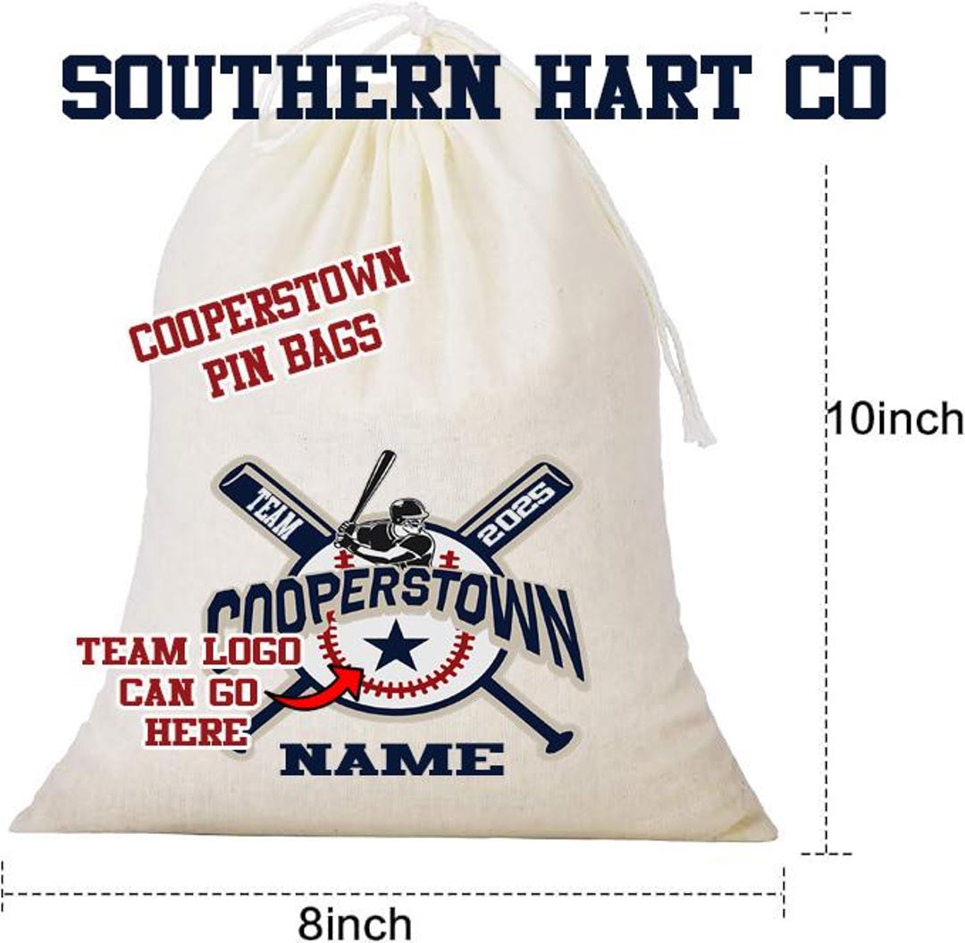 Personalized Cooperstown Pin Bag, Baseball Trading Keepsake - Etsy