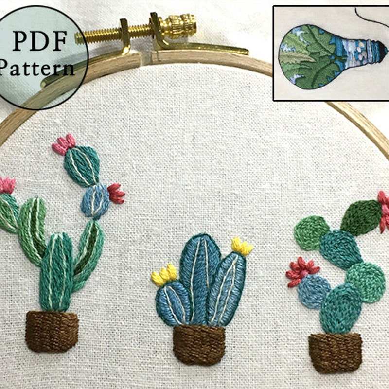 Cactus Embroidery - Etsy