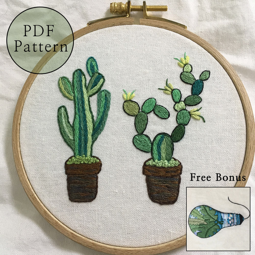 Twotallcactus_cacti_embroidery Pattern Forbeginners3 - Etsy