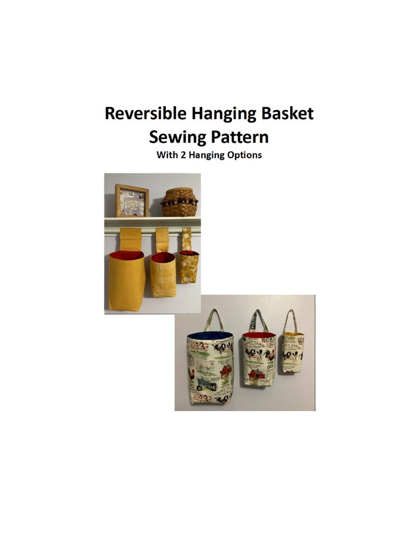 Reversible Hanging Basket Sewing Pattern With 2 Hanging Options - Etsy