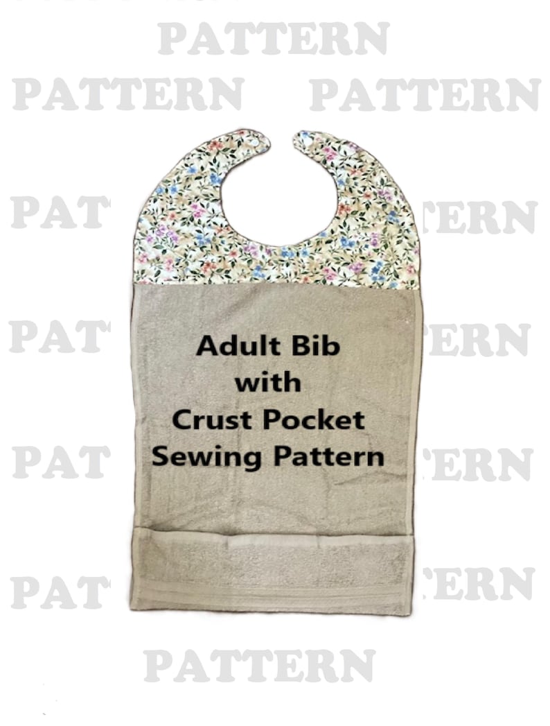Adult Bib With Crust Pocket Sewing Pattern - Etsy