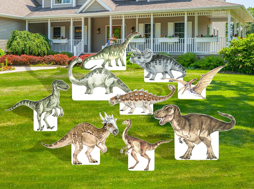 Dinosaur Cutout Cardboard Backdrop | Birthday Sign Yard Cutout | Event ...