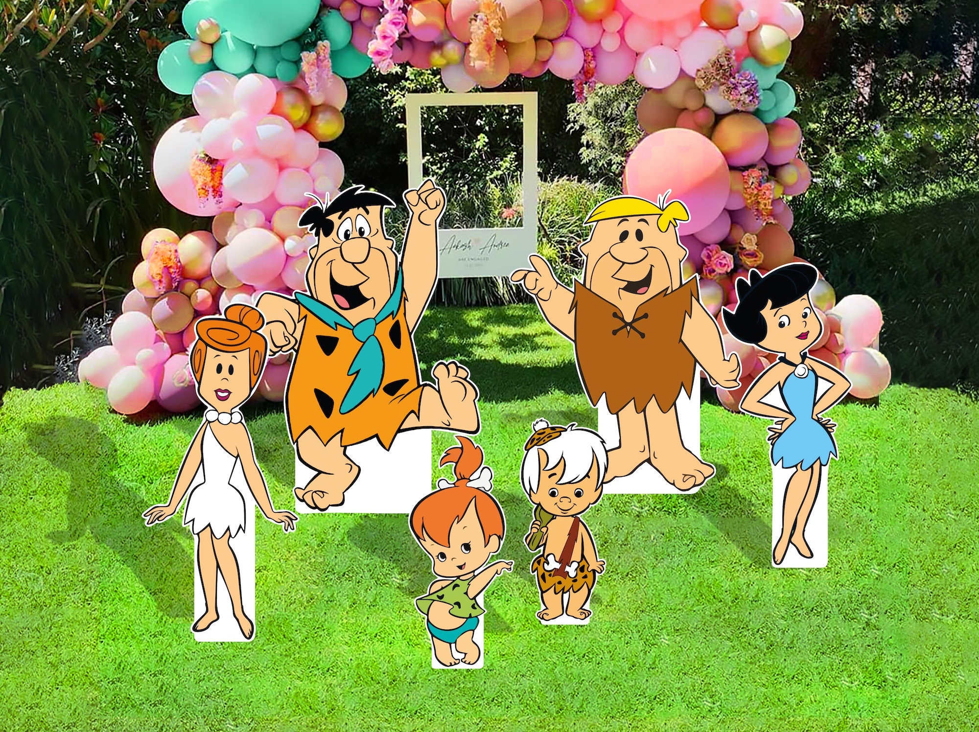 Flintstones Cutout Cardboard Backdrop | Birthday Sign Yard | Event and ...