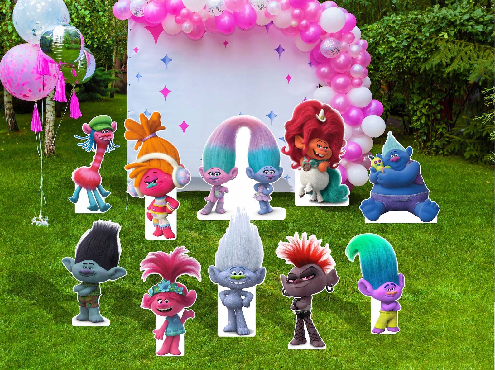 Trolls Cutout Cardboard Backdrop | Birthday Sign Yard Cutout | Event ...