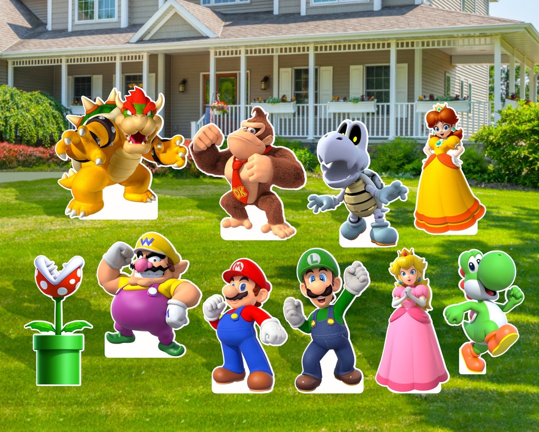Mario Cutout Cardboard Backdrop | Birthday Sign Yard Cutout | Event and ...