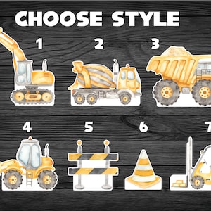 Construction Vehicles Cutout Cardboard Backdrop | Birthday Sign Yard ...