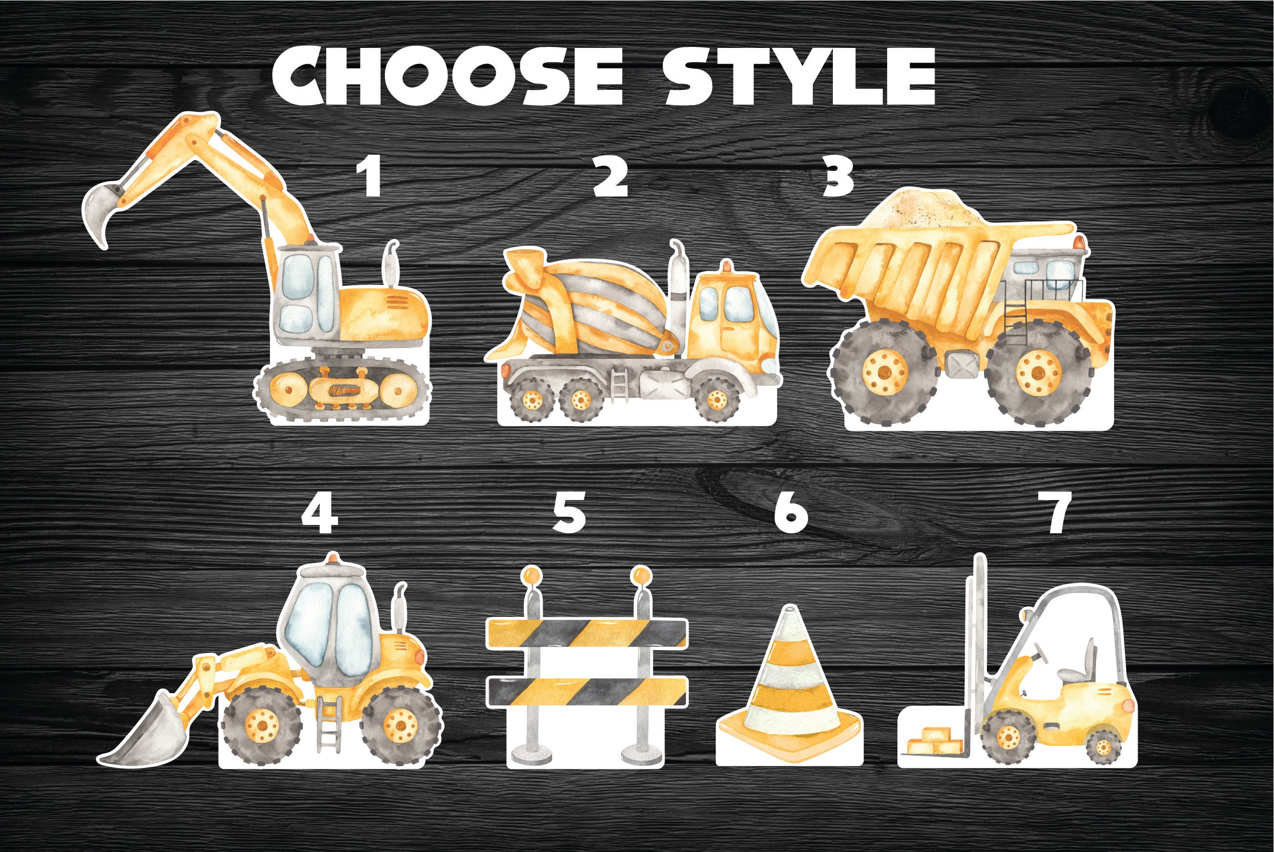 Construction Vehicles Cutout Cardboard Backdrop | Birthday Sign Yard ...