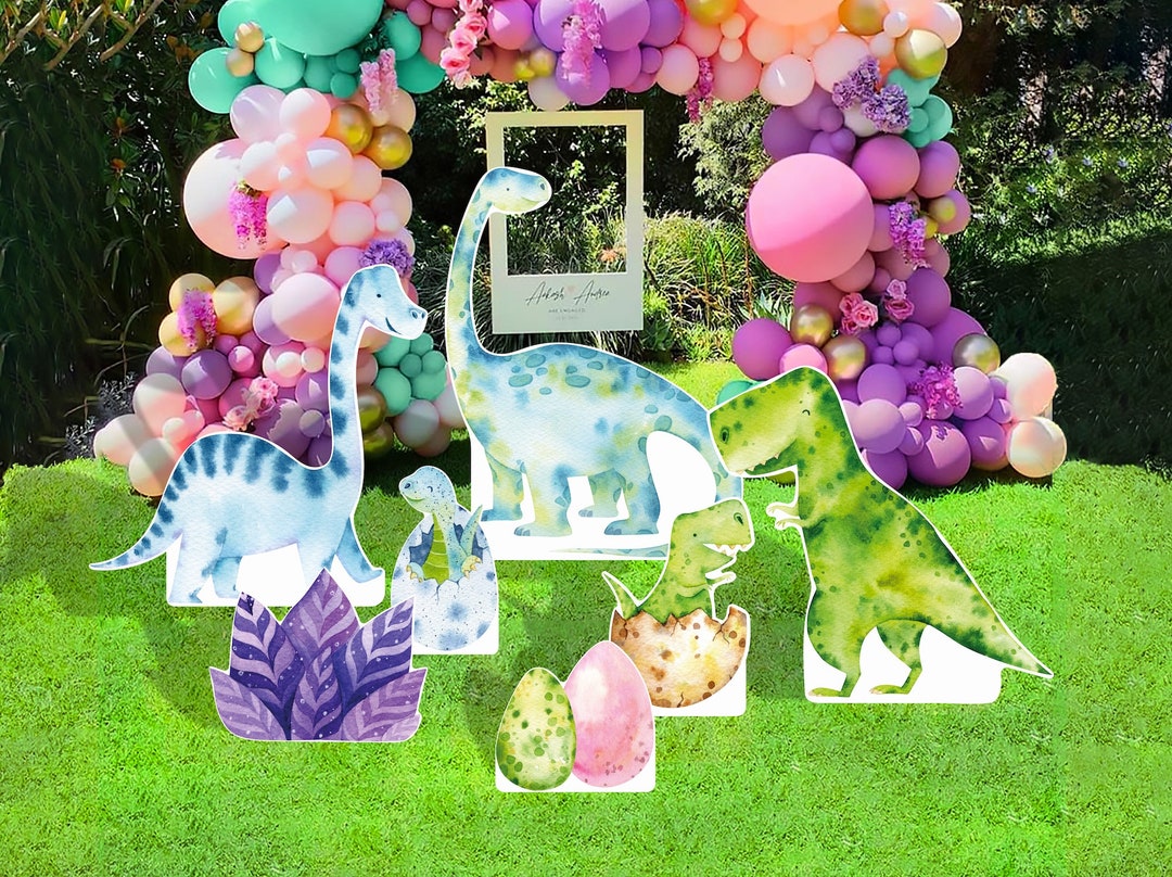 Baby Dinosaur Cutout Cardboard Backdrop | Birthday Sign Yard Cutout ...