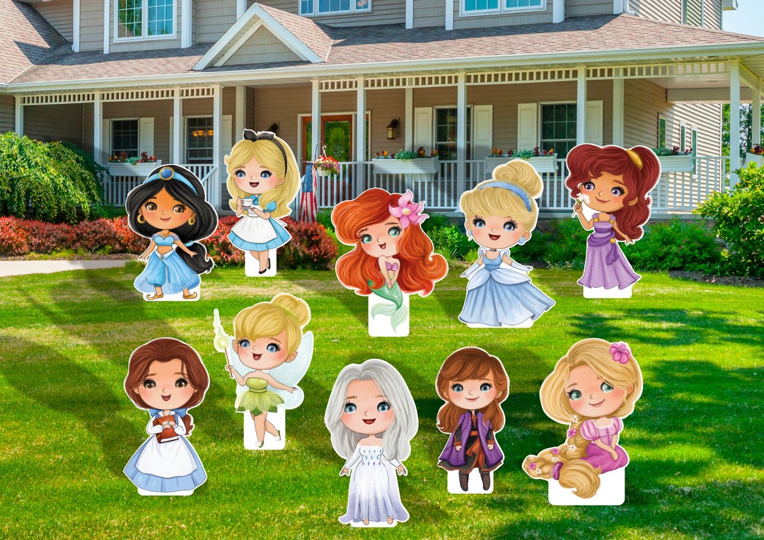 Princess Cutout Cardboard Backdrop | Birthday Sign Yard Cutout | Event ...
