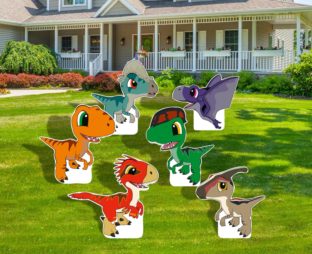 Adventure Dinosaur Cutout Cardboard Backdrop | Birthday Sign Yard ...