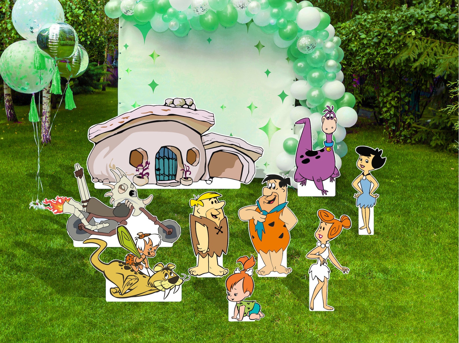 Flintstones Cutout Cardboard Backdrop | Birthday Sign Yard | Event and ...